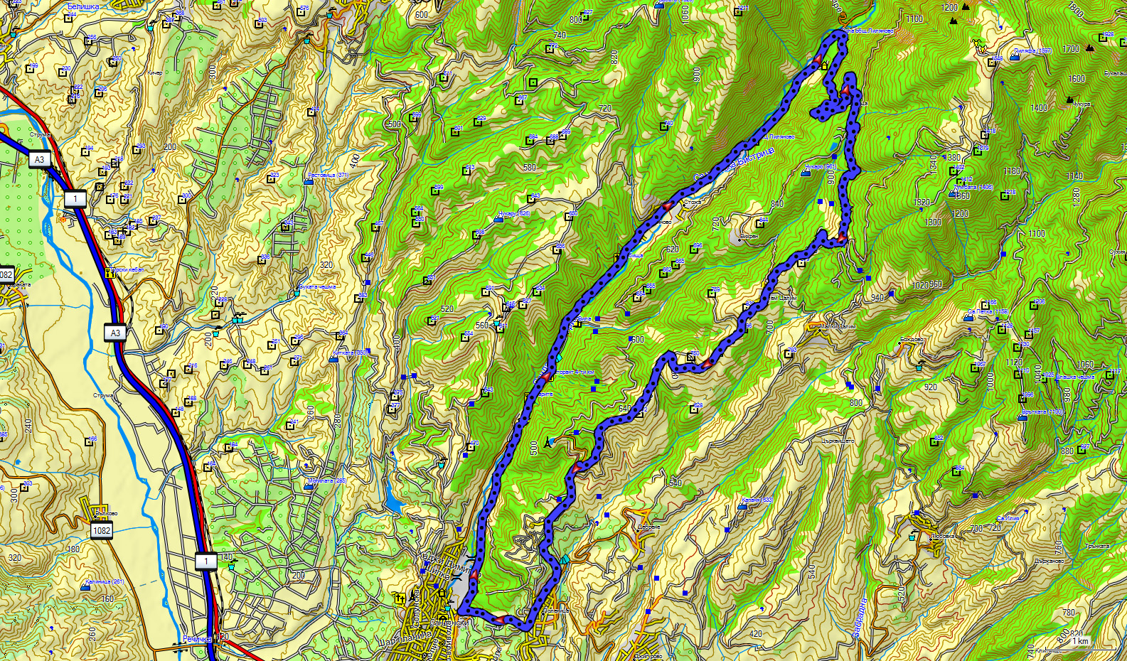 Сандански - Лиляново - Цалим - МТБ Справочник